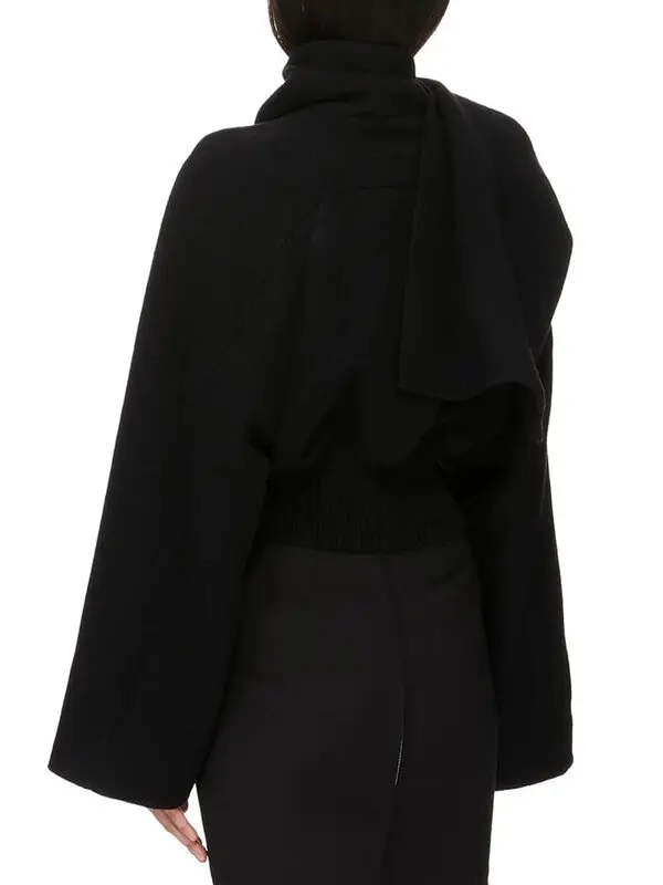 Rick Owens Bomber Scarf Flight In Wool - Black