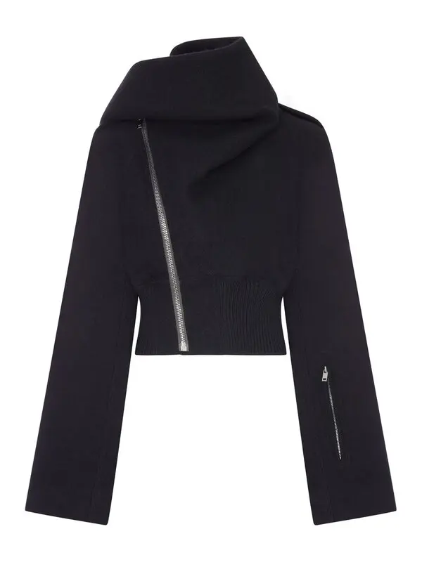 Rick Owens Bomber Scarf Flight Jacket - Black