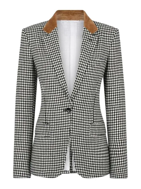 TOM FORD Boyfriend Jacket In Houndstooth Cashmere - Multicolor