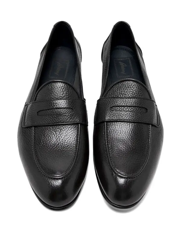 Brioni Penny Appia Leather Loafers