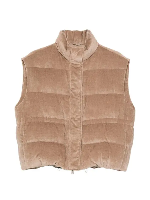 Brunello Cucinelli Corduroy Padded Down Vest - Multicolor