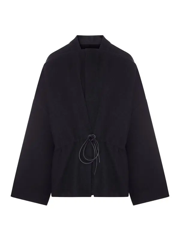 Rick Owens Wool Kimono Blouson With Belt