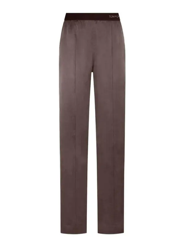 TOM FORD Peach-feel Silk Satin Pj Pants - Black