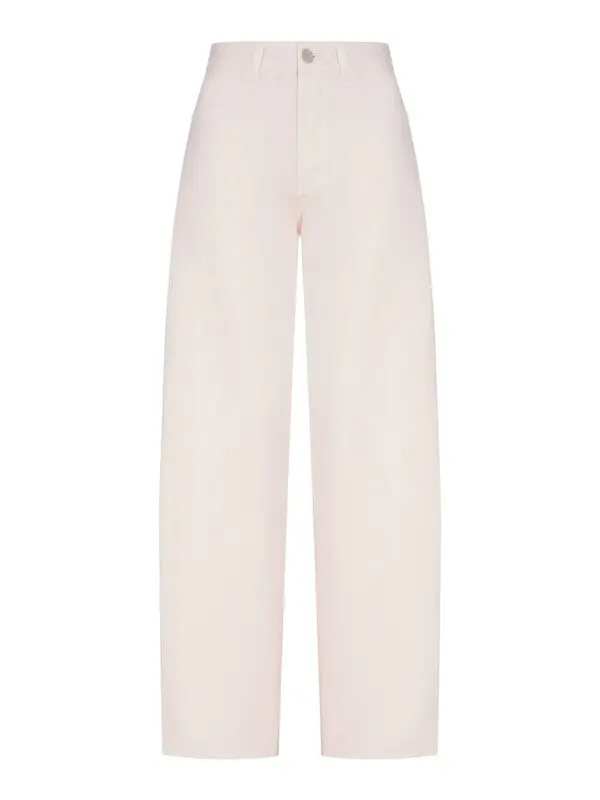 Alaïa Round Cotton Denim Trousers - Pink