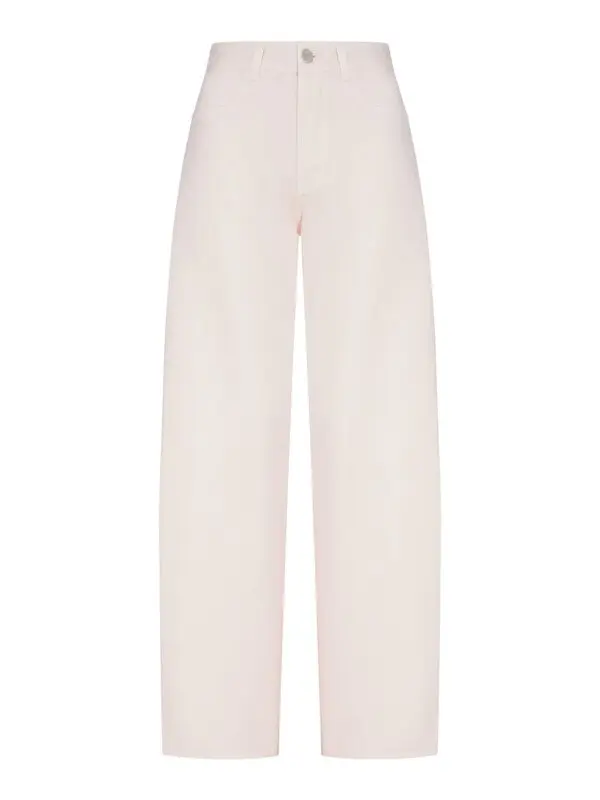 Alaïa Round Cotton Denim Trousers - Pink