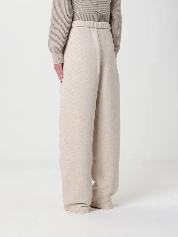 Max Mara Cotton Blend Wide Leg Trousers - Cream