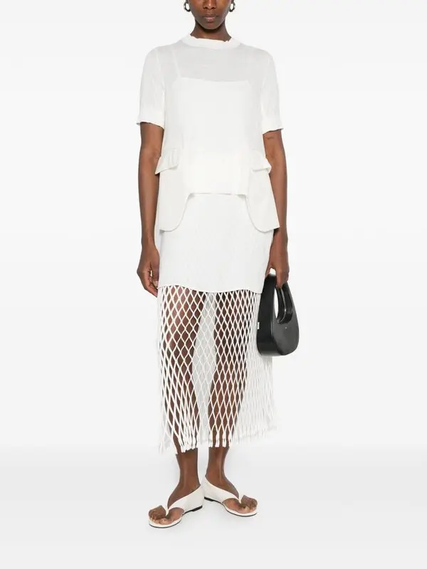 Sacai Wool And Cotton Blend T-shirt - Multicolor