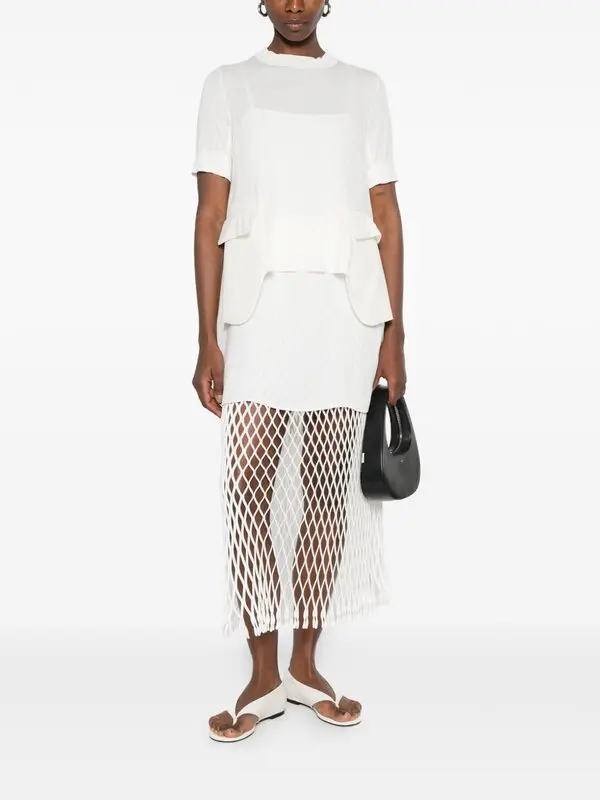 Sacai Wool And Cotton Blend T-shirt - Multicolor