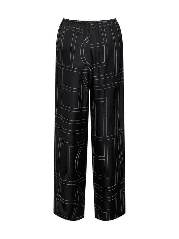 TOTEME Monogram Silk Trousers - Multicolor