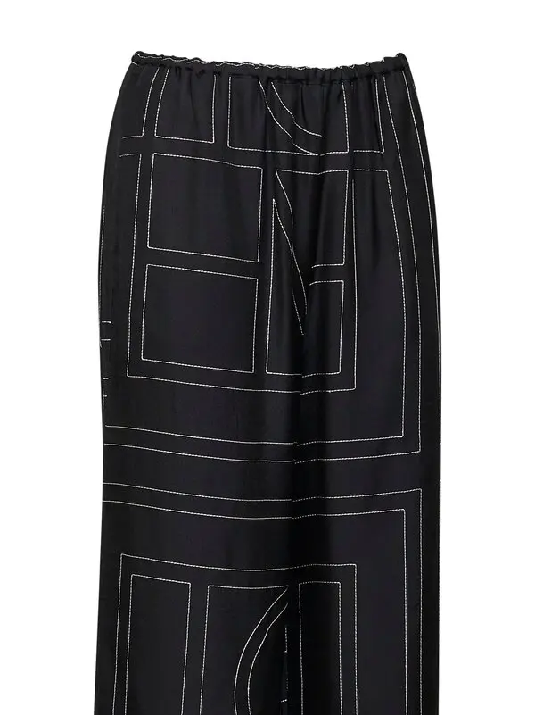TOTEME Monogram Silk Trousers - Multicolor