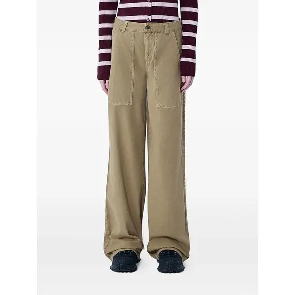 Moncler Neutrals Trousers Straight Trousers - Cream