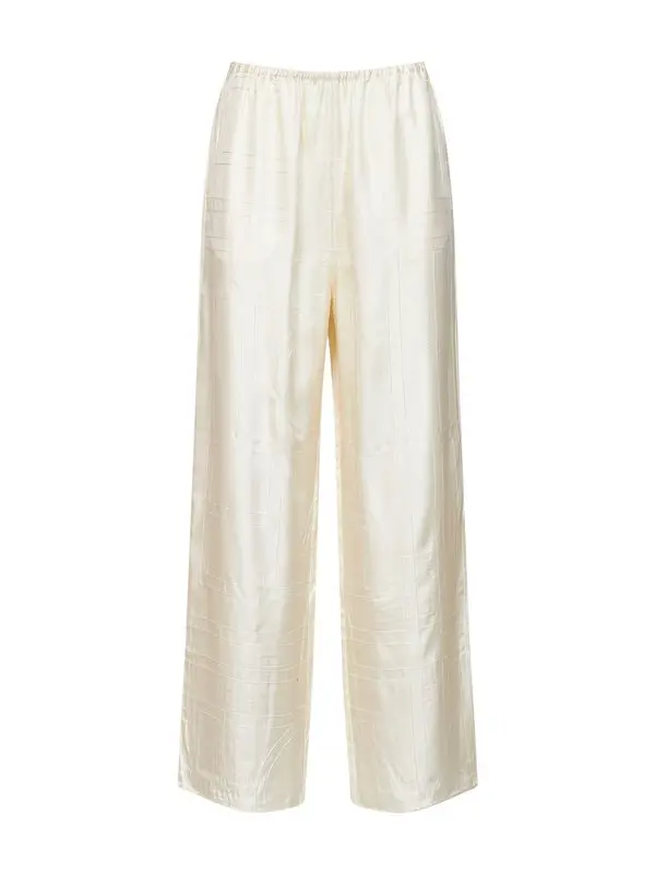 TOTEME Cream Monogram Silk Pj Trousers