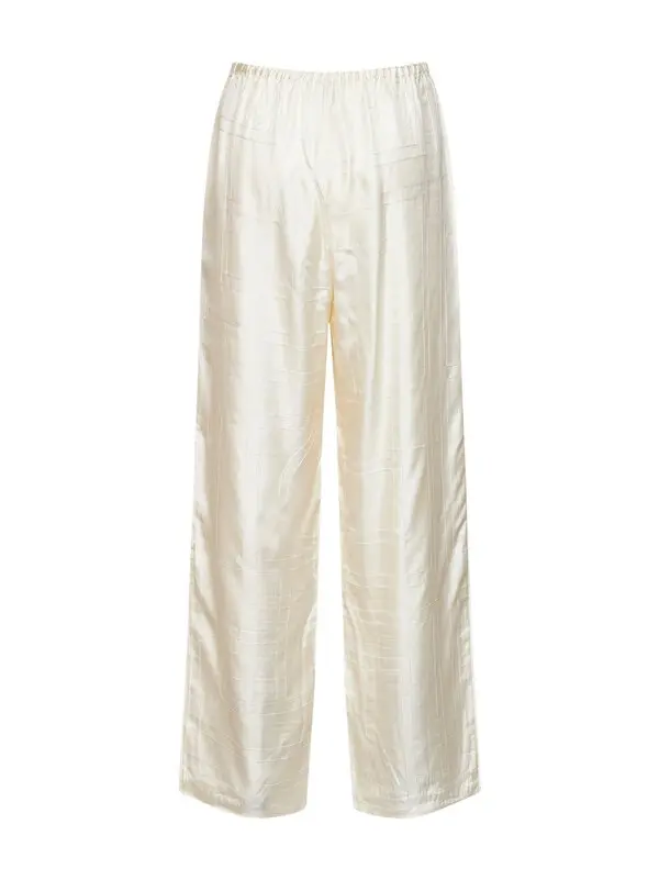 TOTEME Cream Monogram Silk Pj Trousers