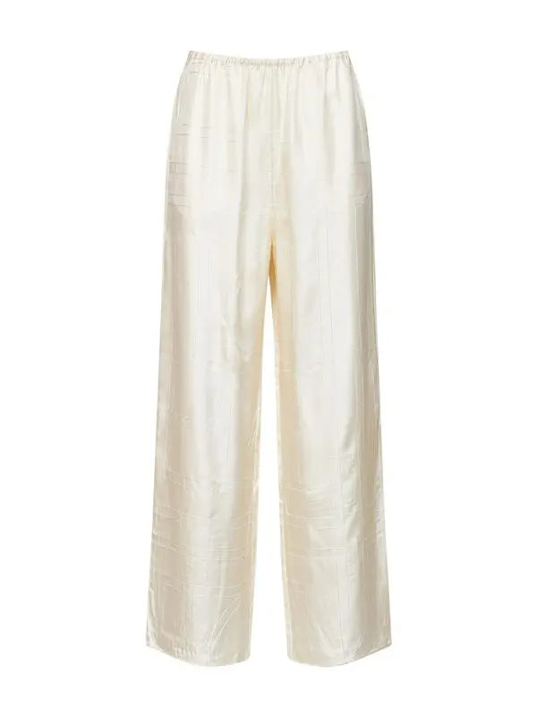 TOTEME Cream Monogram Silk Pj Trousers - Multicolor