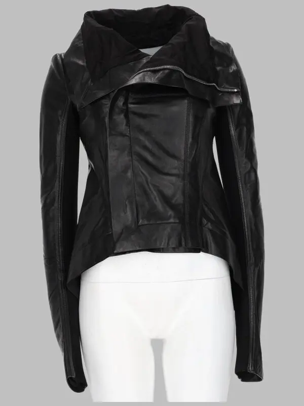 Rick Owens Naska Leather Biker Jacket - Black