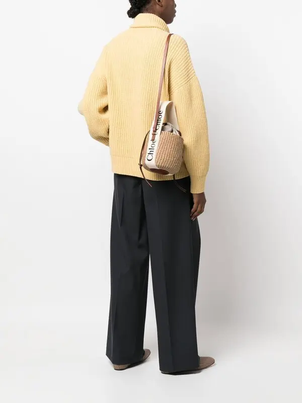 Chloé Woody Small Straw Bucket Bag