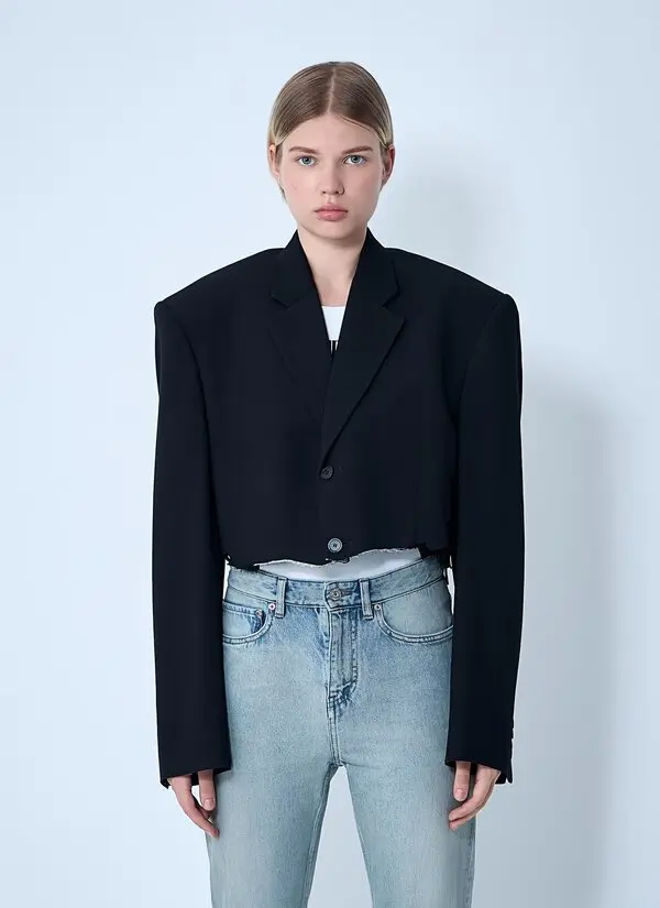 Balenciaga Cut-off Blazer - Black