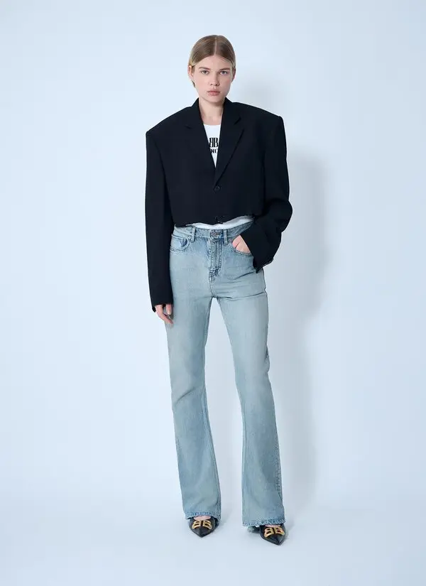 Balenciaga Cut-off Wool-blend Blazer