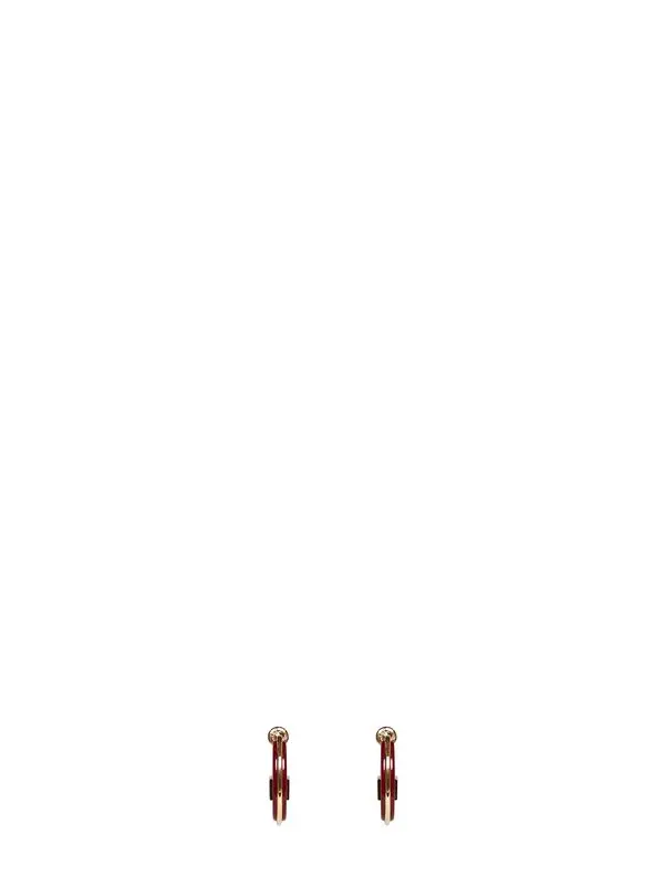 Fendi Burgundy Resin Forever Oval Hoop Earrings - Multicolor