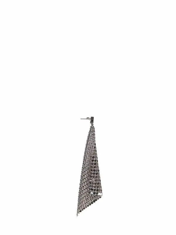 Rabanne Silver Chain Mail Pixel Flow Earrings