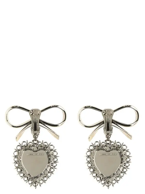 Alessandra Rich Metal Bow Earrings - Silver