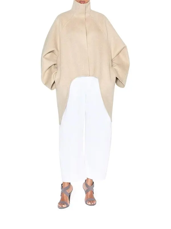 Alaïa Asymmetrical Cashmere Coat - Cream