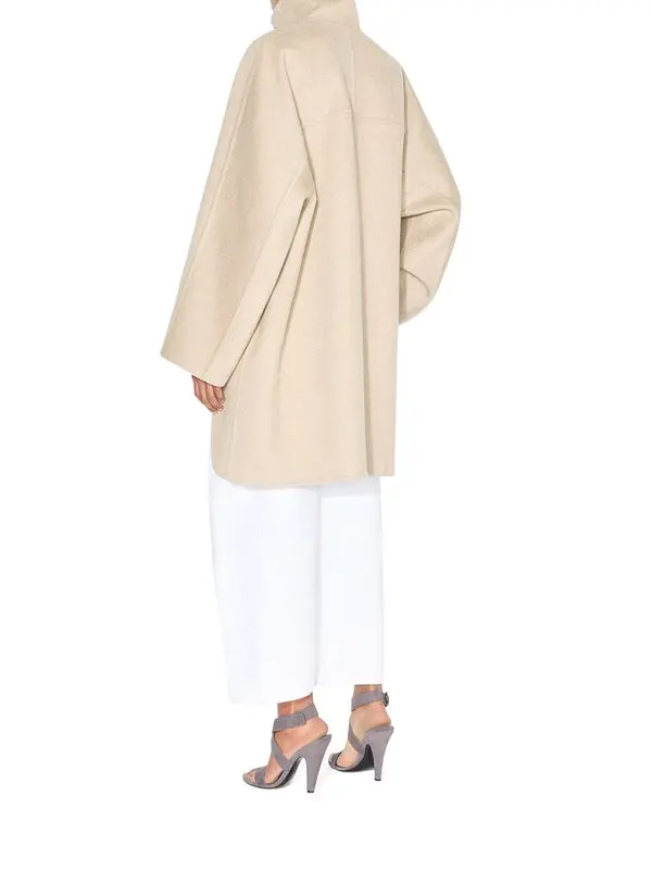 Alaïa Asymmetrical Cashmere Coat - Cream