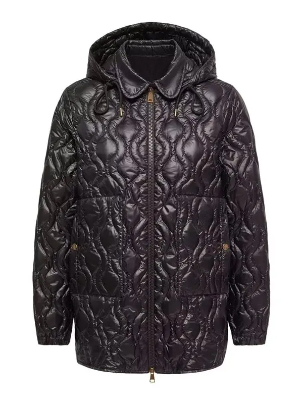 Moncler Geometric Quilted Down Jacket - Black