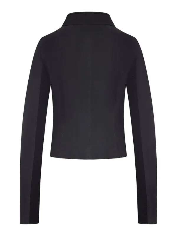 Rick Owens Biker Jacket With Wide Wrap Collar