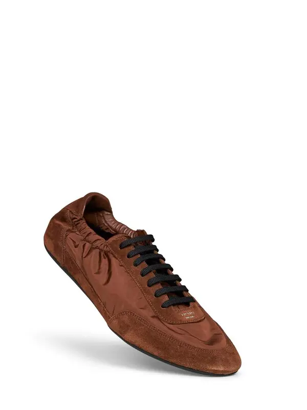 Prada Calzature Rosewood Brown Collapse Sneakers - Multicolor