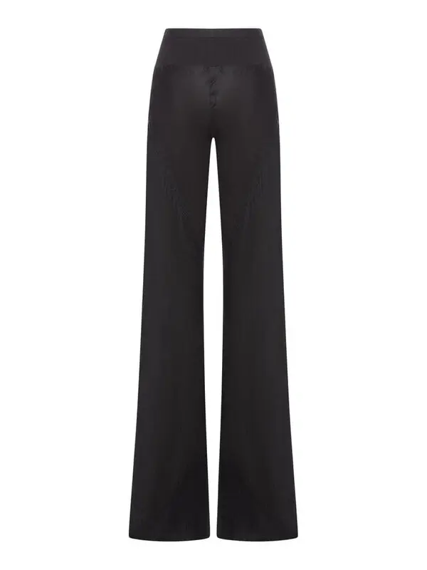 Rick Owens Silk Bias Flare Trousers - Black