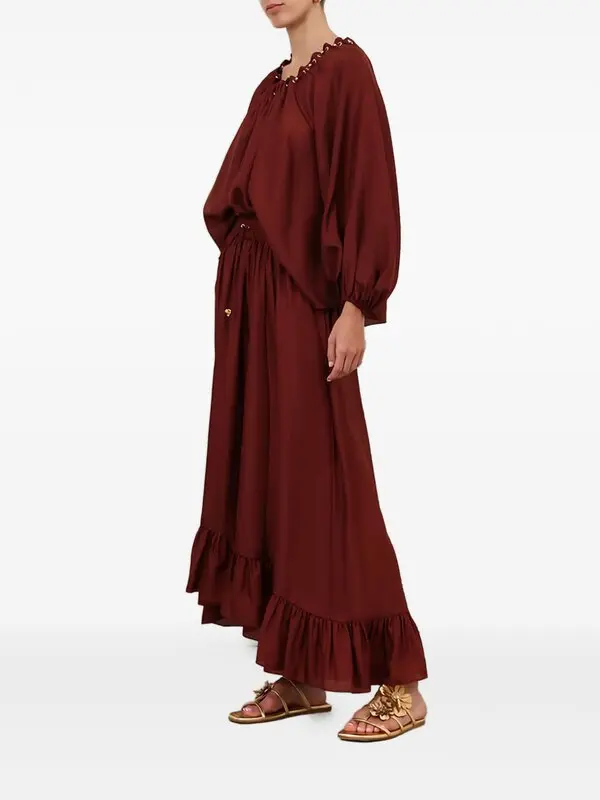 Zimmermann Aster Silk Maxi Skirt