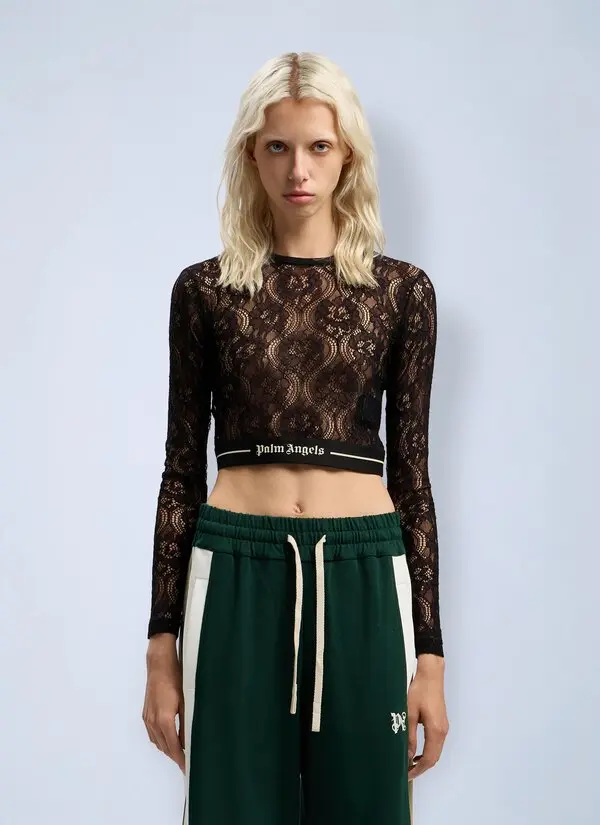 Palm Angels Classic Logo Lace Top