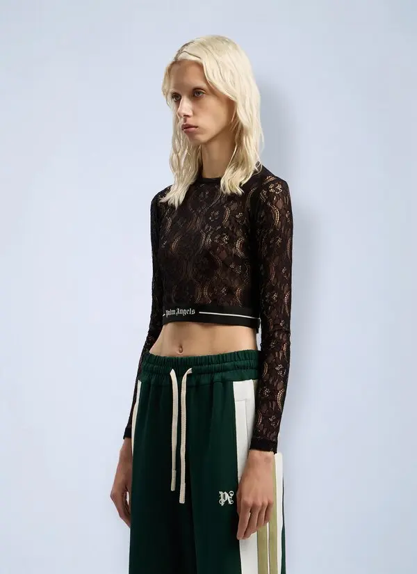 Palm Angels Classic Logo Lace Top