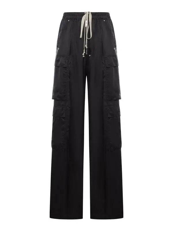 Rick Owens Cupro Cargobelas Trousers - Black