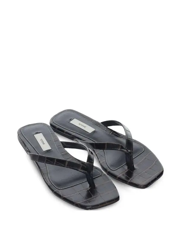 TOTEME Leather Flat Thong Sandals - Multicolor