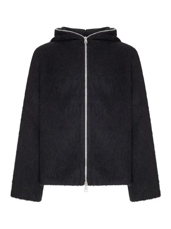 Our Legacy Full Zip Wool Hoodie - Black