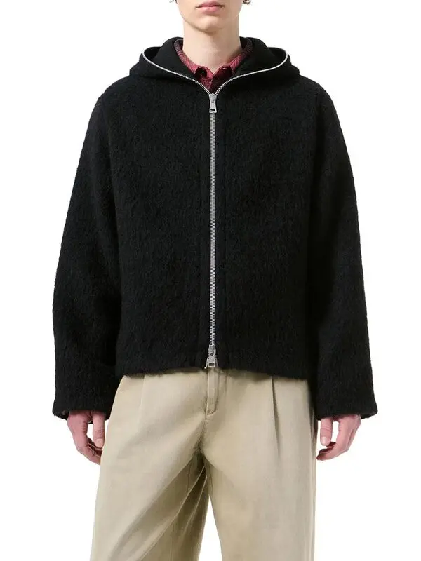 Our Legacy Full Zip Wool Hoodie - Black