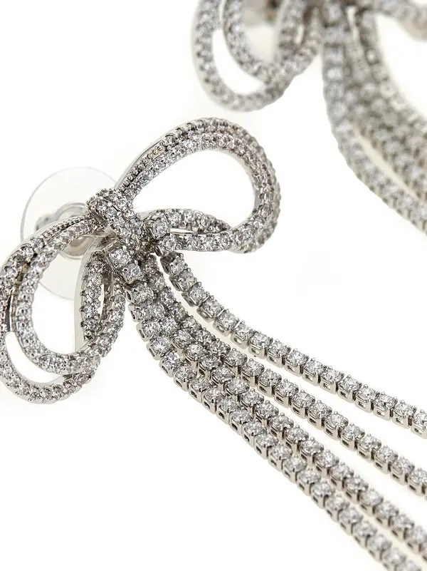SELF-PORTRAIT Double Crystal Bow' Earrings