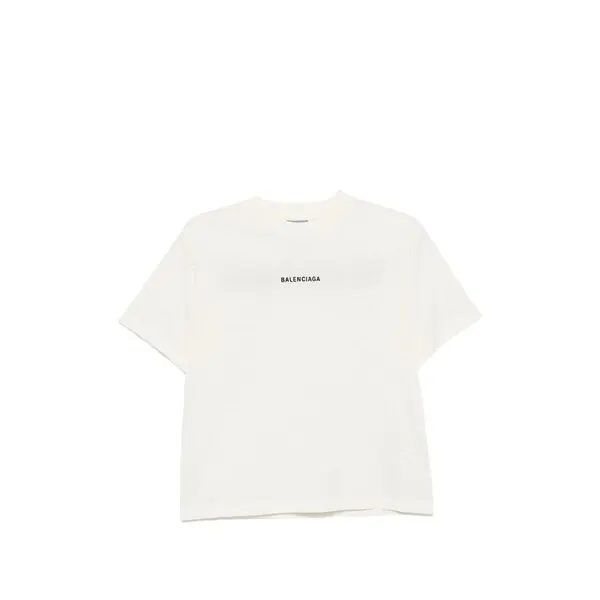 Balenciaga Cotton Polyester Short Sleeve T-shirt - Cream