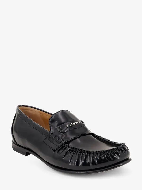 Fendi Leather Scrunch Loafers