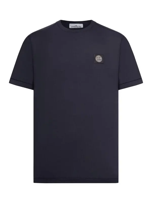 Stone Island Short-sleeve T-shirt With Compass Patch - Blue