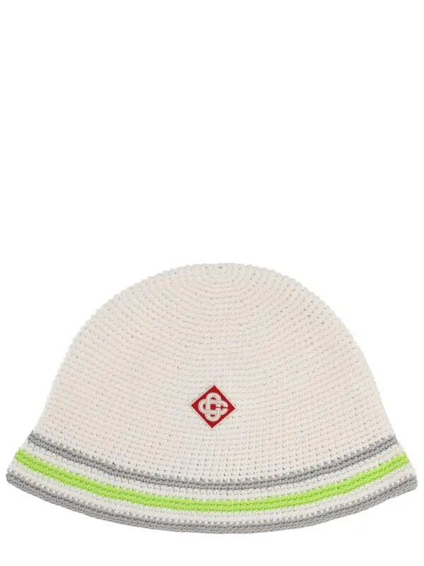 Casablanca Knit Hat With Logo - Cream