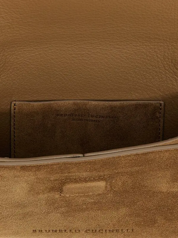 Brunello Cucinelli Monile Suede Clutch Bag - Brown
