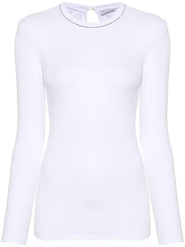 Brunello Cucinelli Beaded Trim Crewneck Pullover - Multicolor