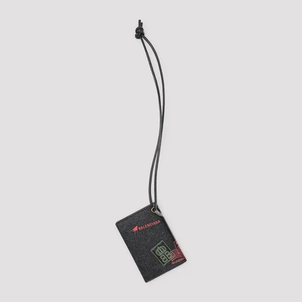 Balenciaga Passport Card Holder Keyring - Black