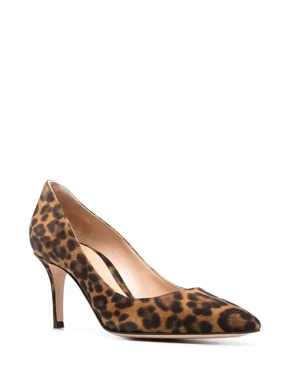 GIANVITO ROSSI Leopard-print Suede Pumps - Brown