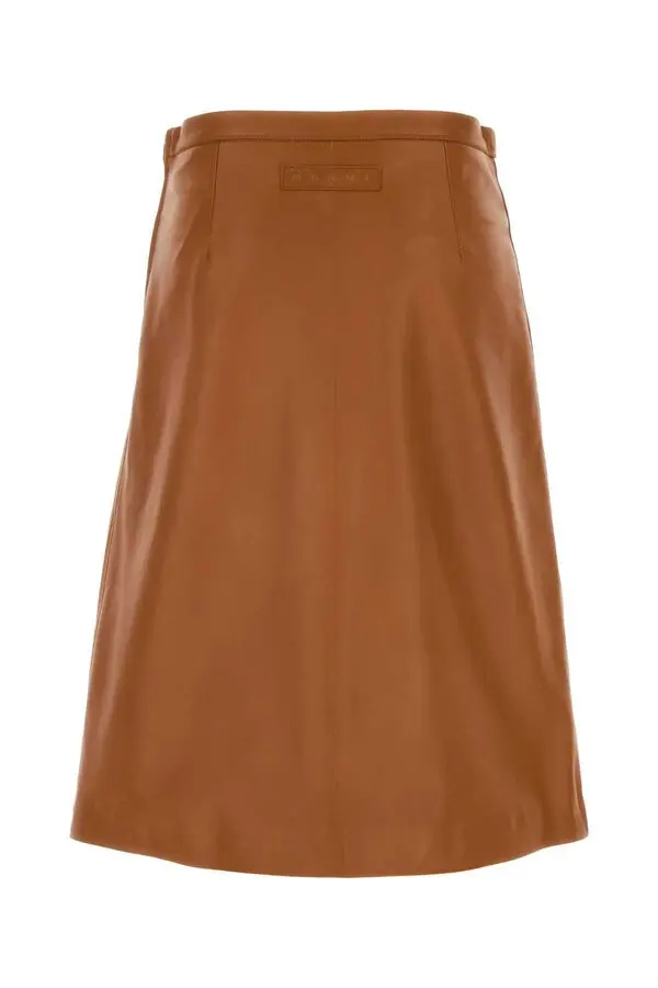 Marni Caramel Leather Skirt