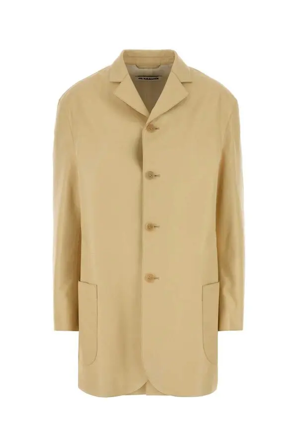 JIL SANDER Cream Leather Blazer