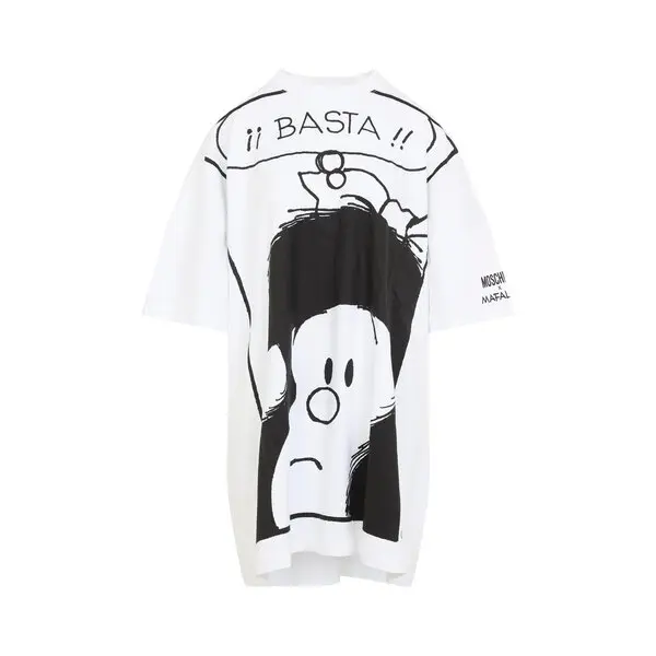 Moschino Mafalda Graphic T-shirt Dress - White